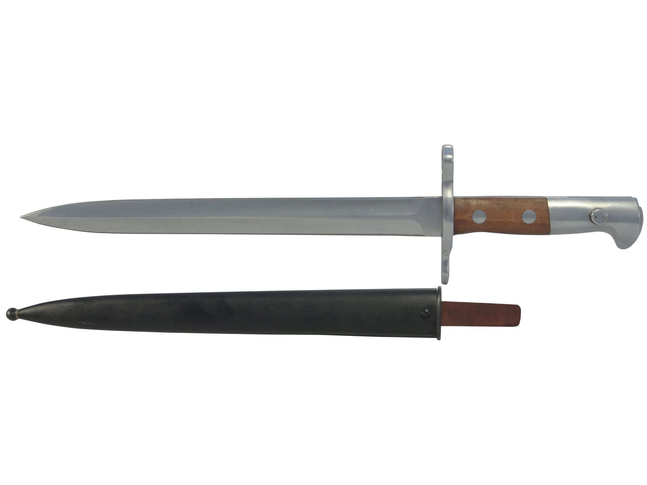 Military Surplus Bayonet Scabbard Swiss Model 1918 SS Wood Handle