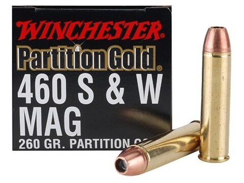 Winchester Ammo 460 S&W Mag 260 Grain Nosler Partition Gold Box of 20