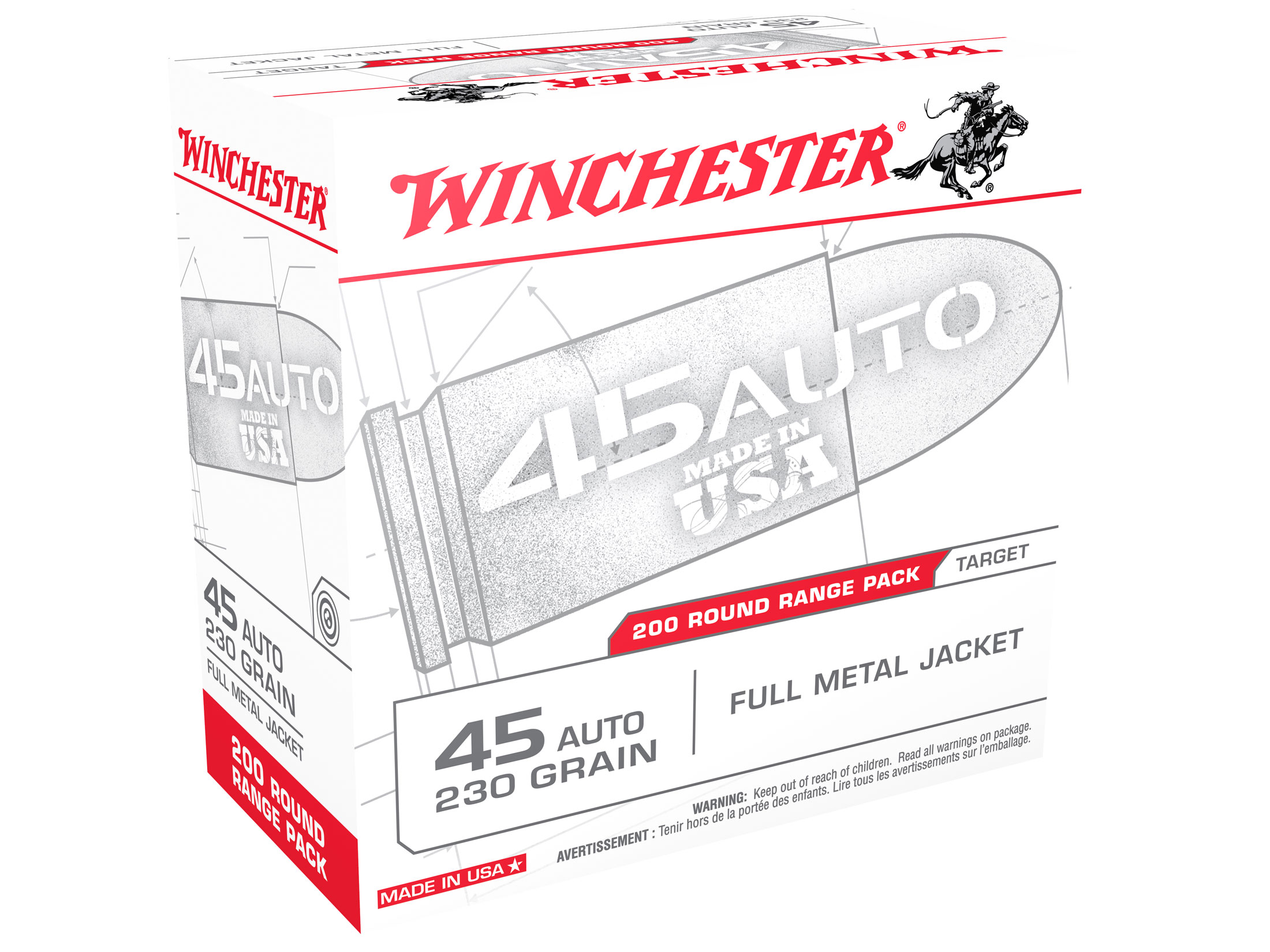 Winchester Target & Practice Ammo 45 ACP 230 Grain Full Metal Jacket