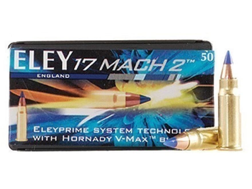 Eley Ammo 17 Hornady Mach 2 (HM2) 17 Grain Hornady V-Max Case of 2000