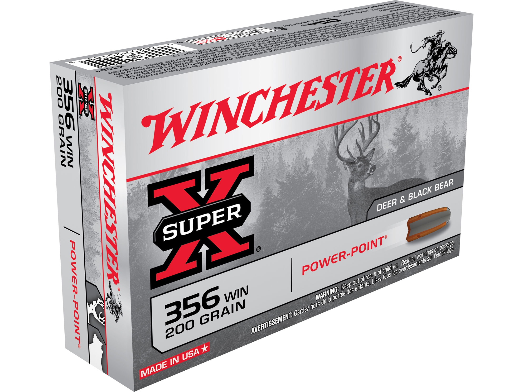 Winchester Super X Ammo 356 Winchester 200 Grain Power Point Case Of