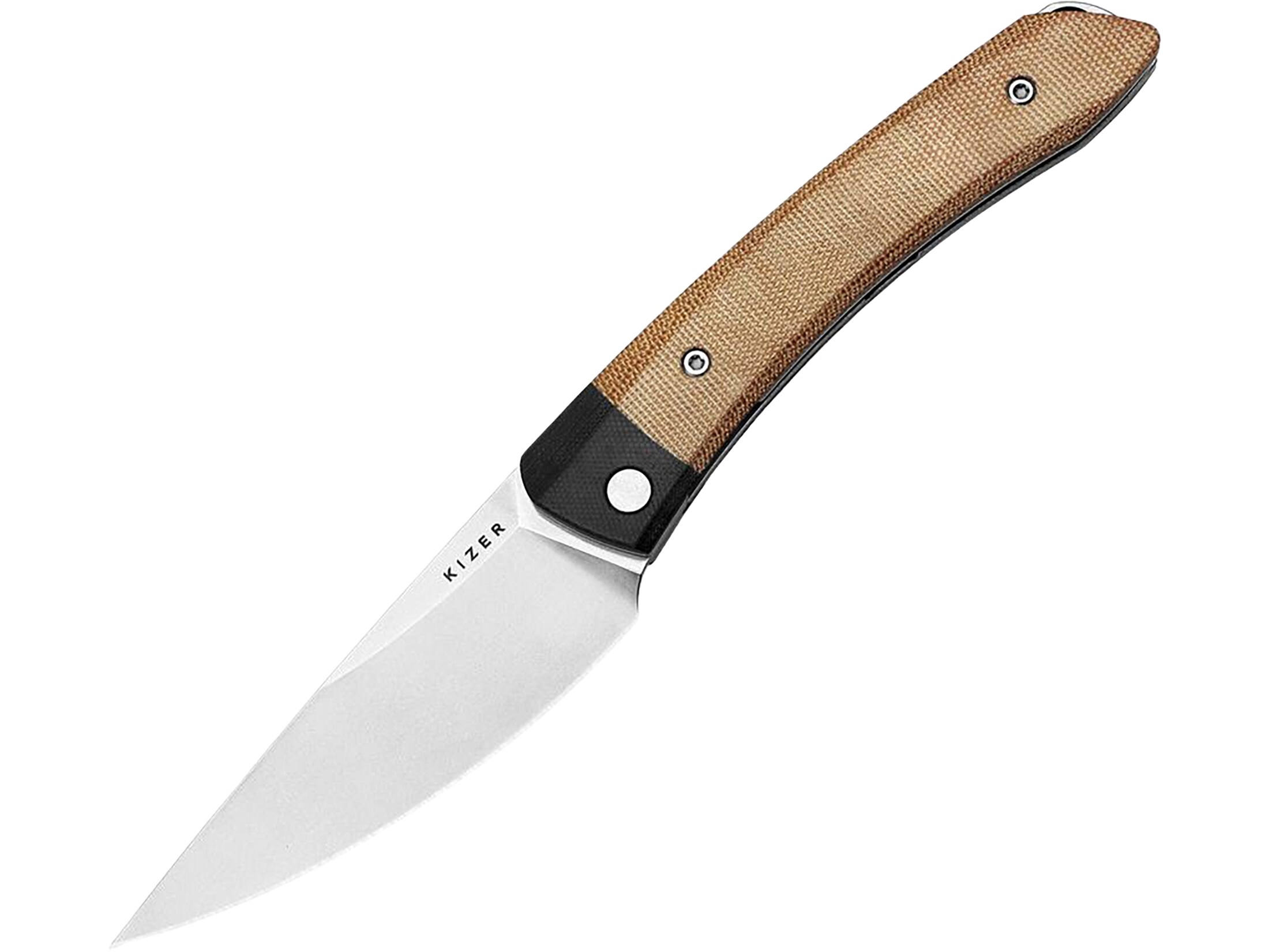 Kizer Momo Pocket Knife 4.11 Drop Point Nitro-V Satin Blade Micarta