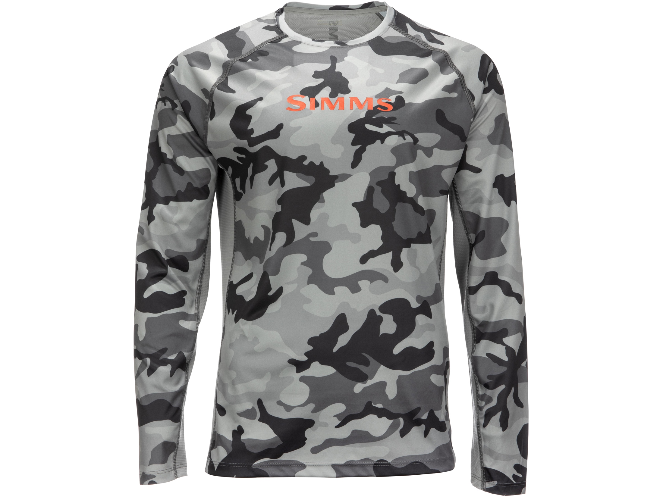 Simms Men's SolarVent Long Sleeve Shirt Woodland Camo Storm Medium