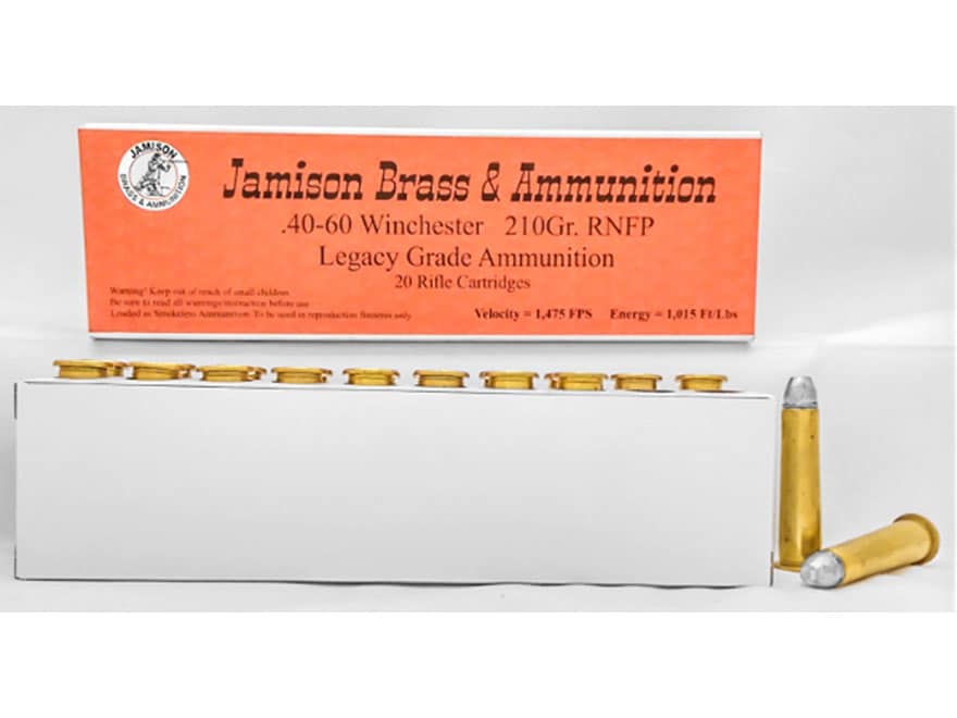 Jamison Brass & Ammo 40-60 WCF (403 Diameter) Ammo 210 Grain Flat Nose