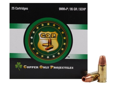 Copper Only Projectiles (C.O.P.) Ammo 9mm Luger +P 95 Grain Solid