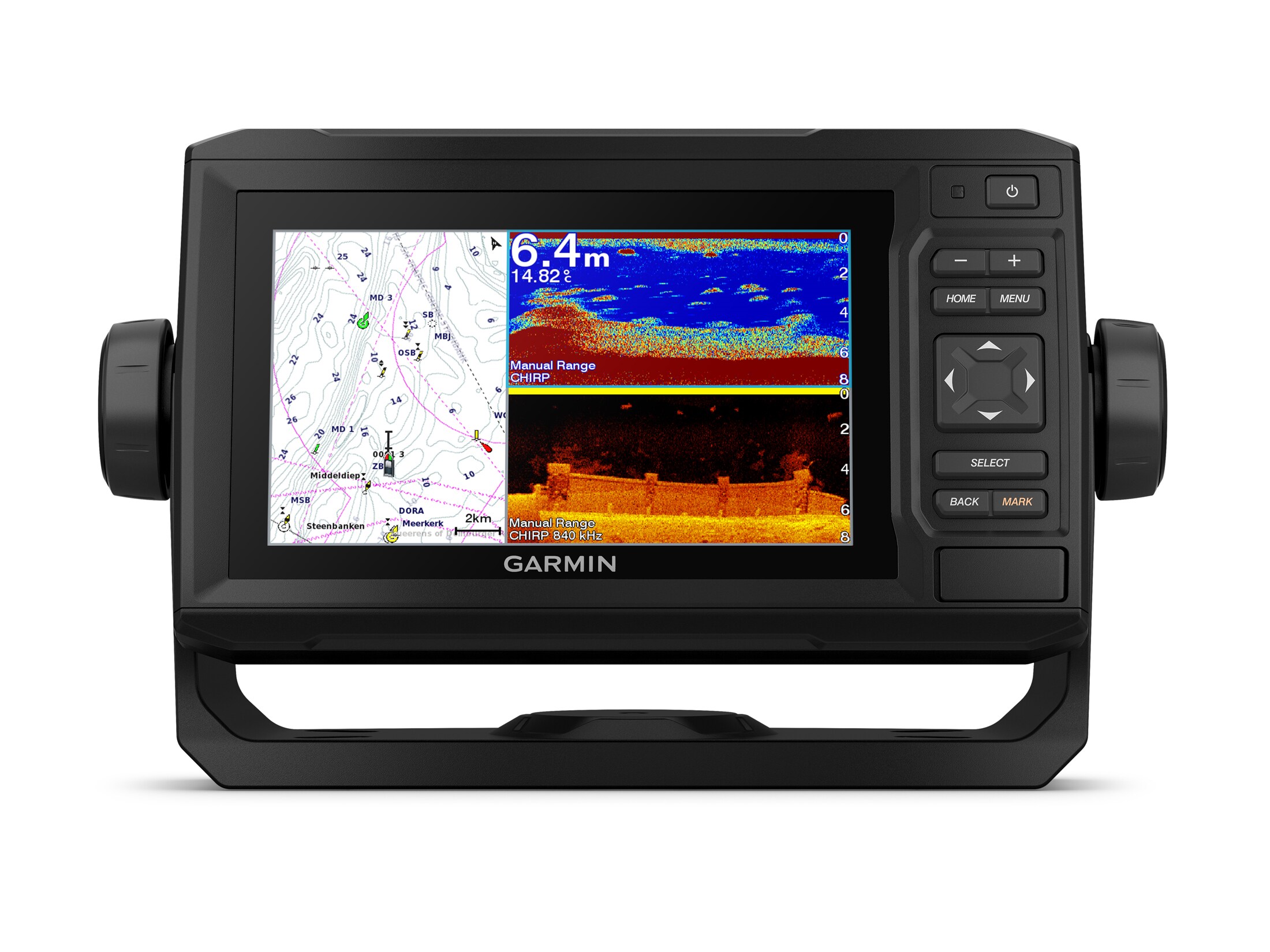 Garmin ECHOMAP UHD 6 62cv CHIRP ClearVu Worldwide Basemap Head Unit