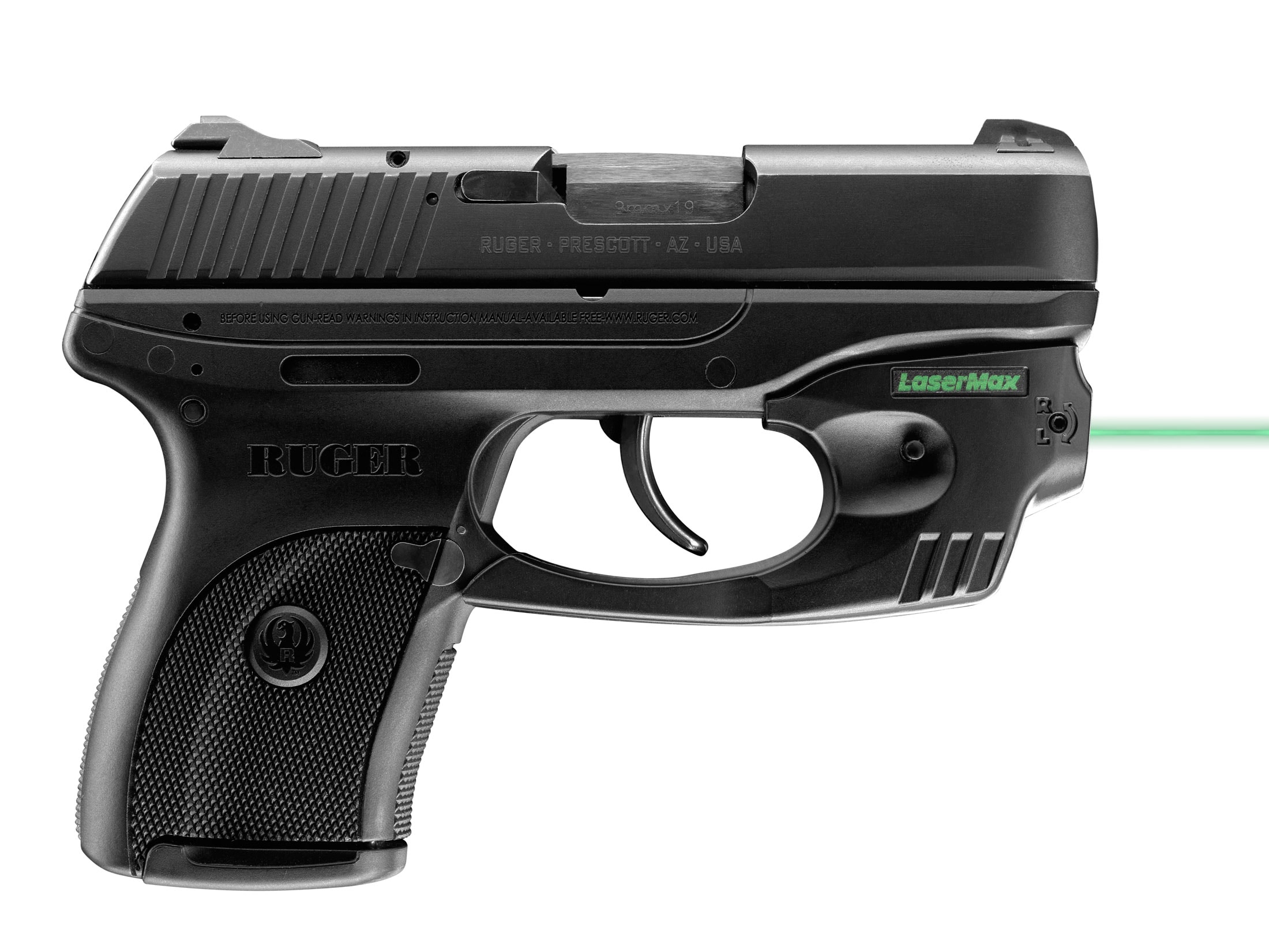 LaserMax Green Laser Sight Ruger LC9/LC380 Black