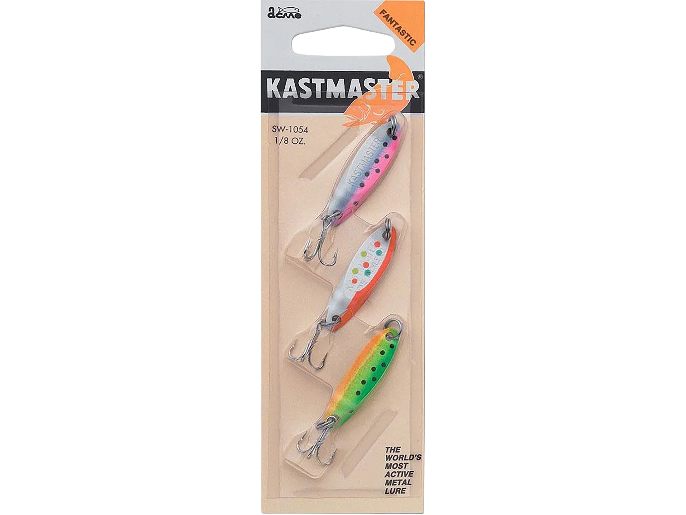Acme Kastmaster Spoon Multi-Pack 1/8oz Chrome Gold Chrome/Neon Blue