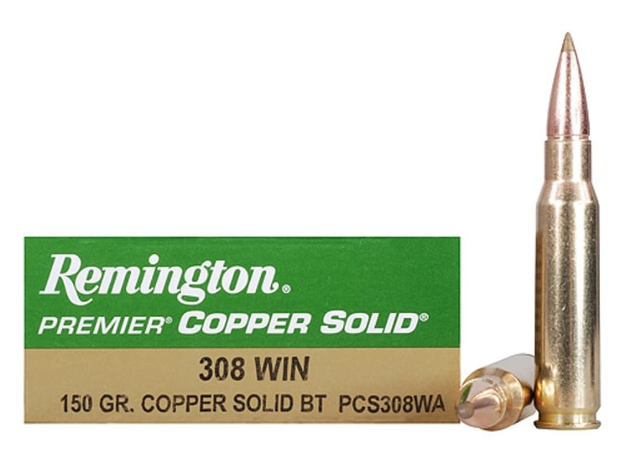 Remington Premier Ammo 308 Winchester 150 Grain Copper Solid Tipped