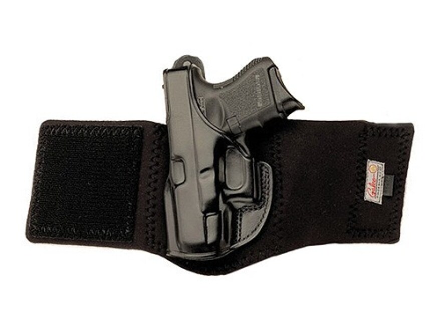 Opened Package Left Hand 1911 3 Barrel Leather Neoprene Leg Band Black