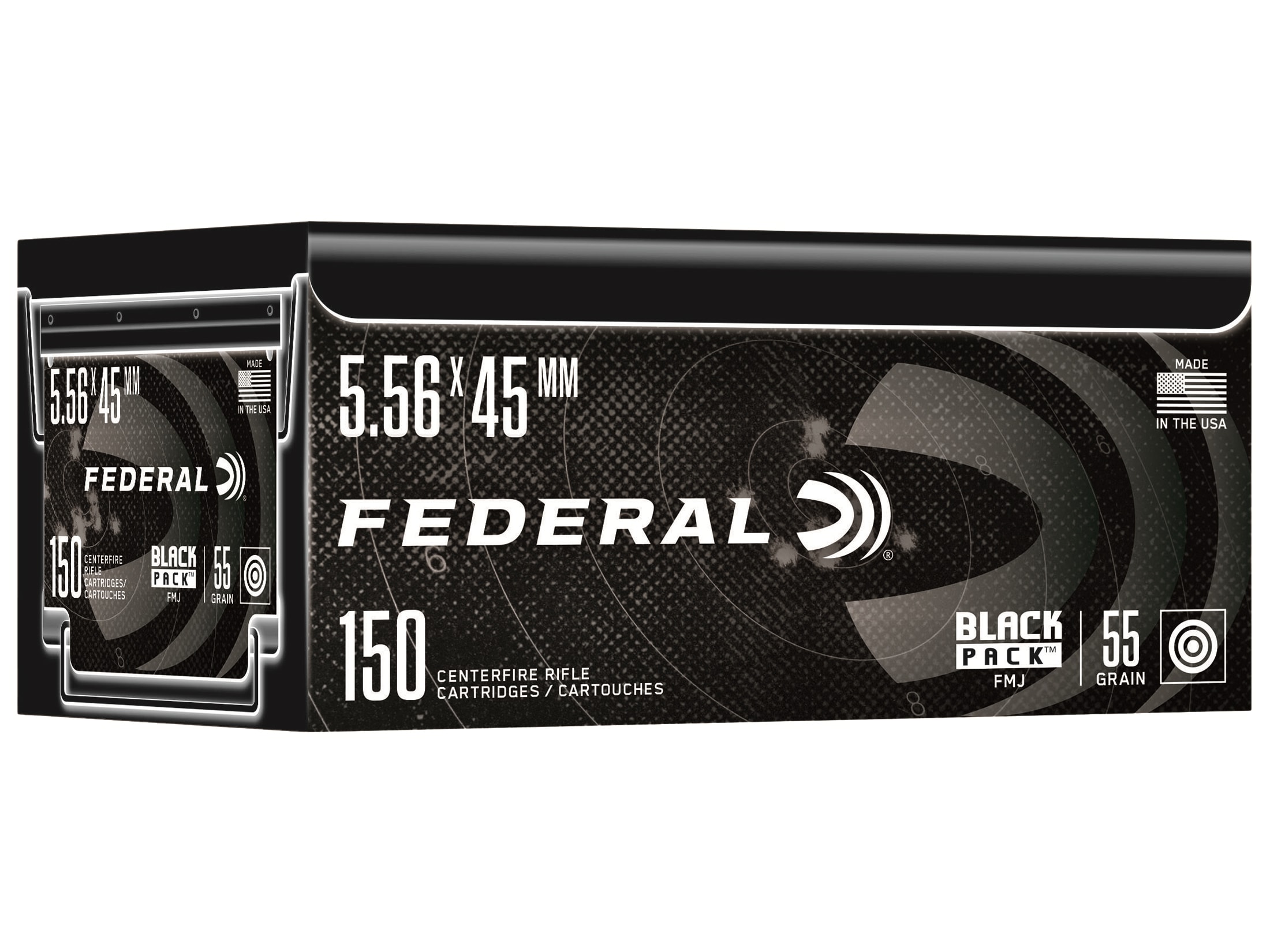 Federal Black Pack 5.56x45mm NATO Ammo 55 Grain Full Metal Jacket Case