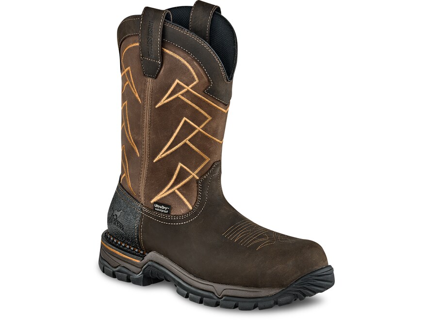 Irish Setter Two Harbors 11 Work Boots Leather Brown/Gold Men's 9 D