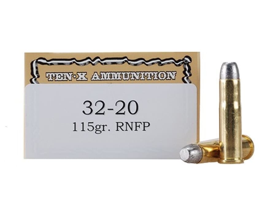 Ten-X Cowboy 32-20 WCF Ammo 115 Grain Round Nose Box of 50