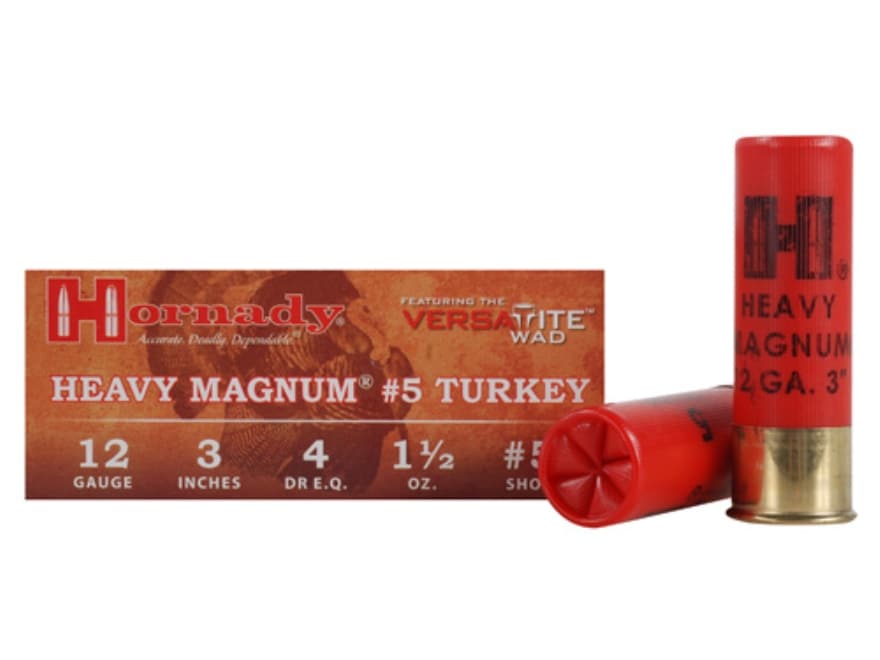 Hornady Heavy Mag Turkey 12 Ga Ammo 3 #5 Nickel Plated Lead Shot