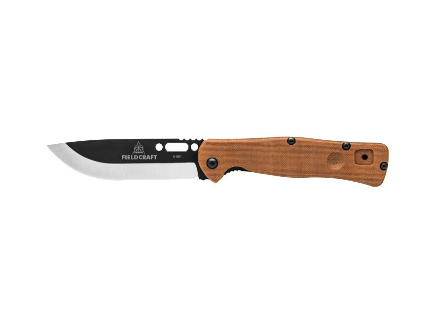 TOPS Fieldcraft Folding Knife 4.38 Drop Point 1095 High Carbon Alloy