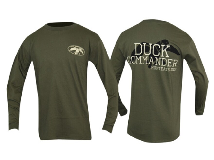Duck Commander Hunt Eat Sleep T-Shirt Long Sleeve Cotton Moss XL 44-46
