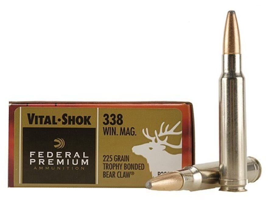 Federal Premium 338 Winchester Mag Ammo 225 Grain Speer Trophy Bonded