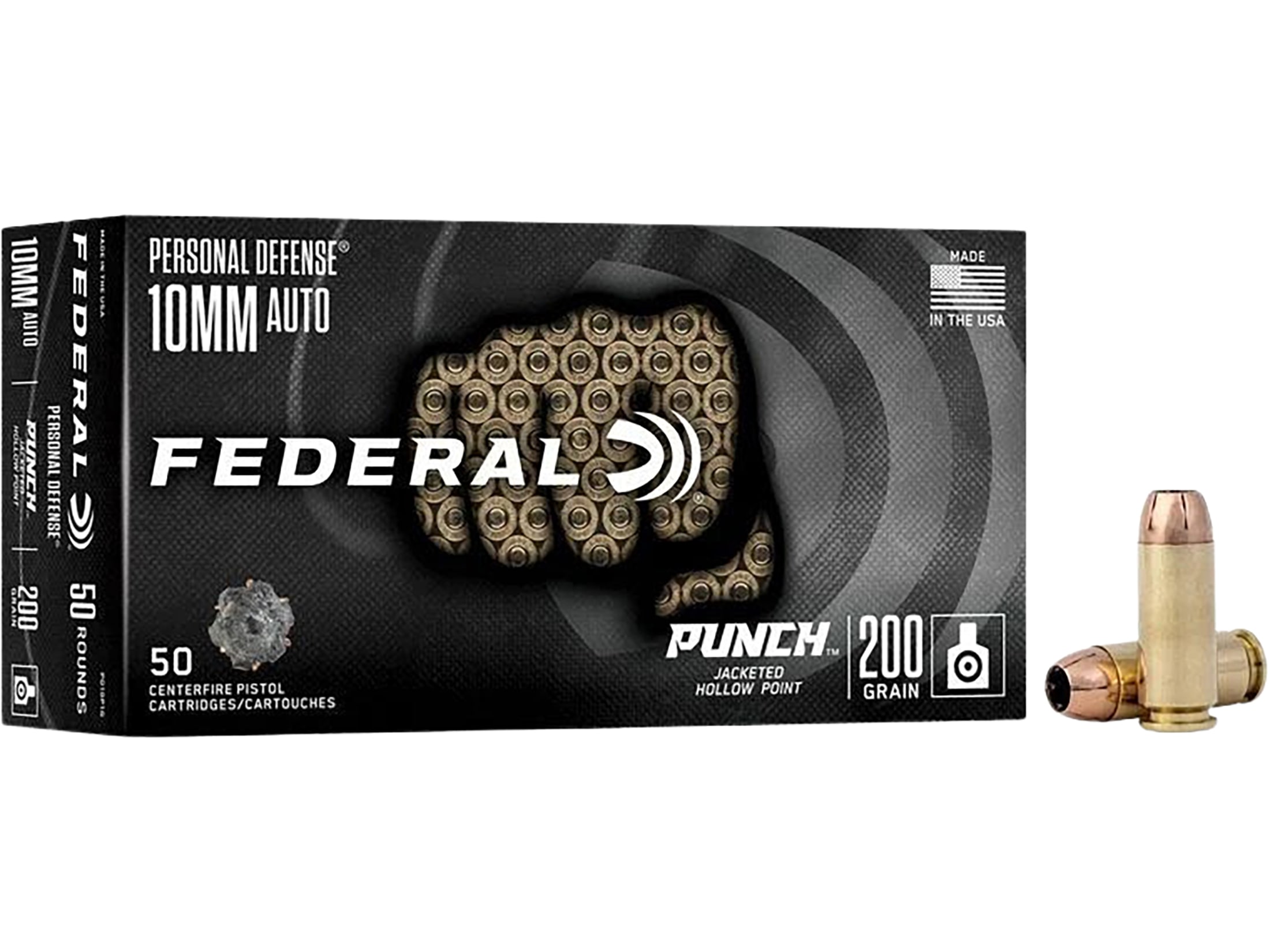 Federal Premium Personal Defense Punch 10mm Auto Ammo 200 Grain
