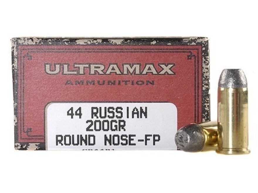Ultramax Cowboy Action 44 Russian Ammo 200 Grain Flat Nose Box of 50
