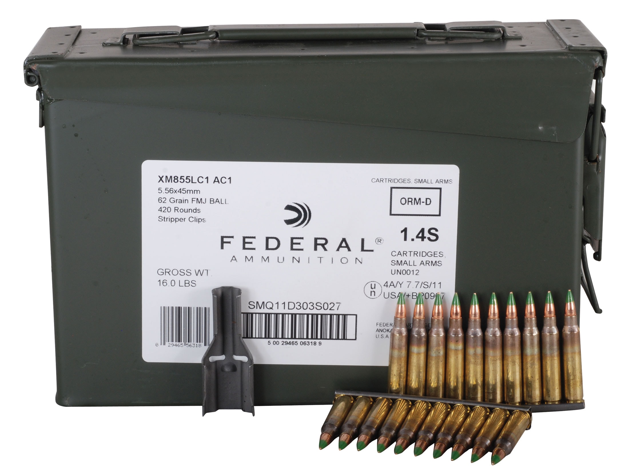 Federal American Eagle XM855 SS109 5.56x45mm NATO Ammo 62 Grain