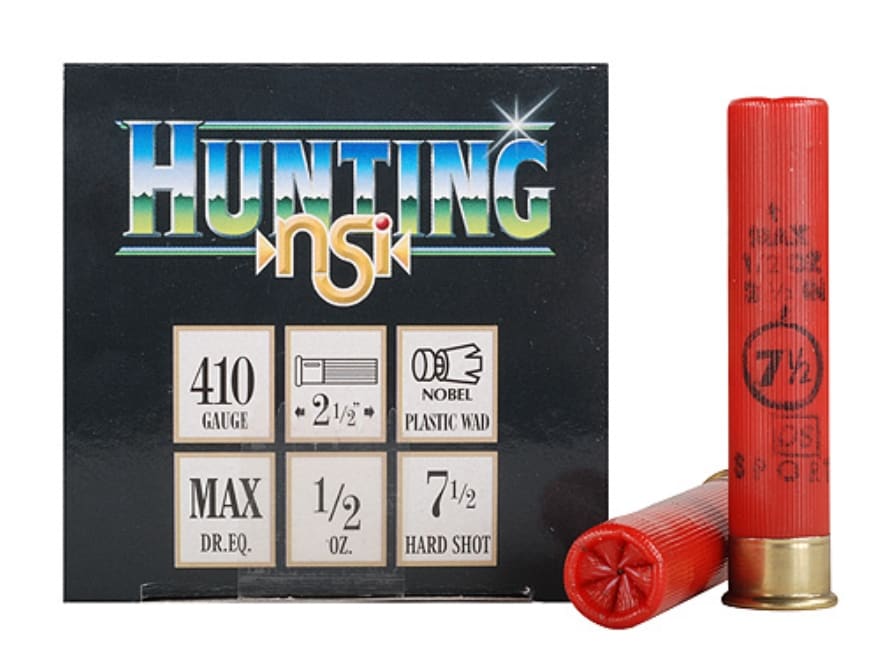 NobelSport Hunting Ammo 410 Bore 2-1/2 1/2oz #7-1/2 Shot Box of 25