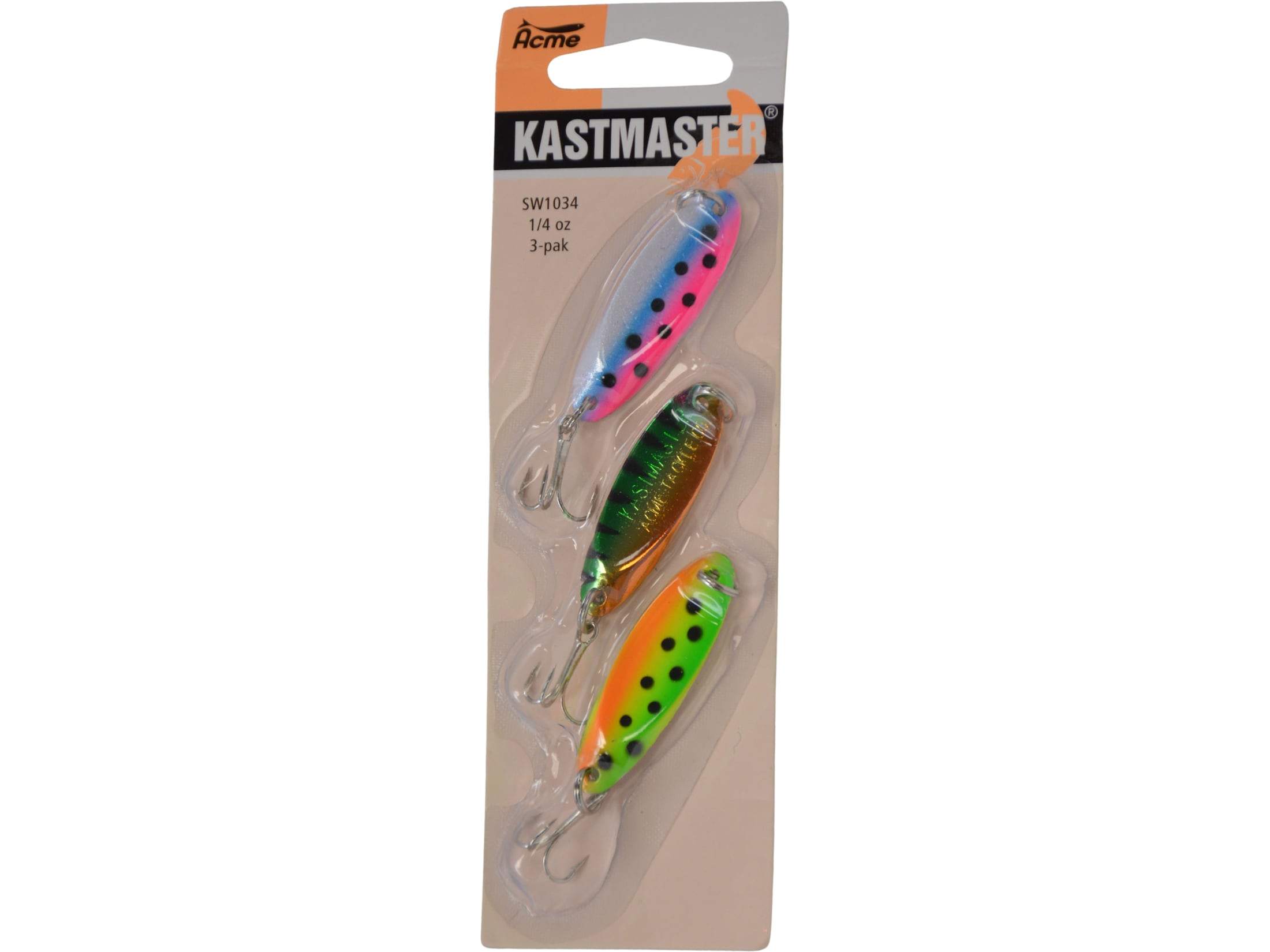 Acme Kastmaster Spoon Multi-Pack 1/8oz Chrome, Gold, Chrome/Neon Blue