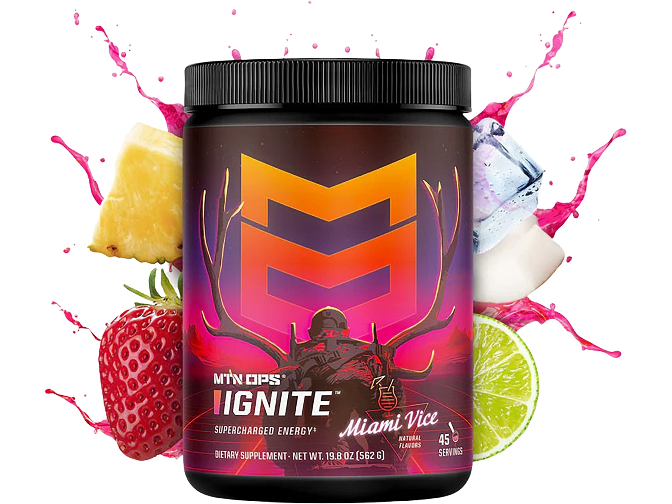 MTN OPS Ignite Energy Drink Powder Bugle Berry 45 Servings