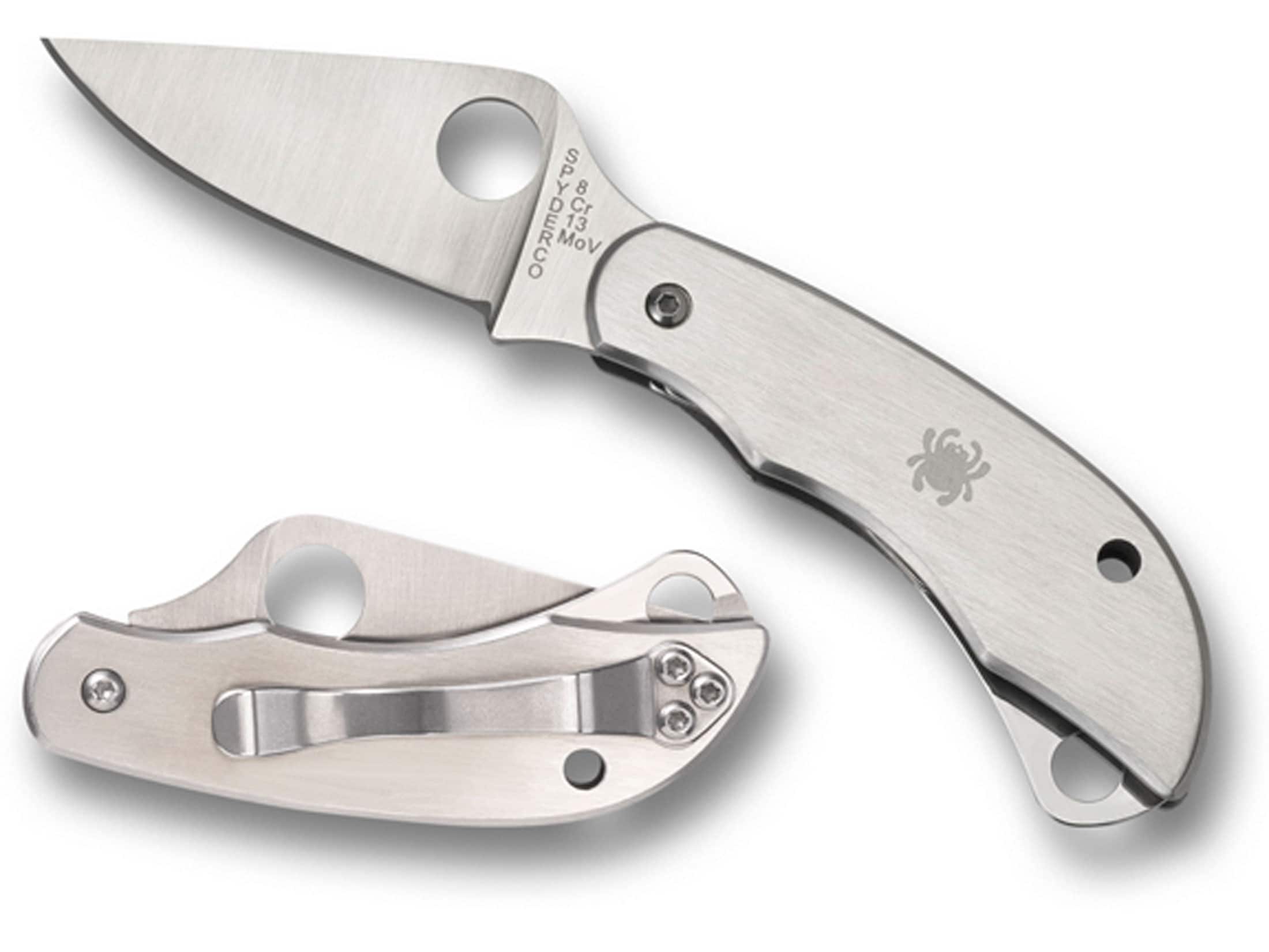 Spyderco ClipiTool Scissors Folding Pocket Knife 2 Drop Point 8Cr13MoV