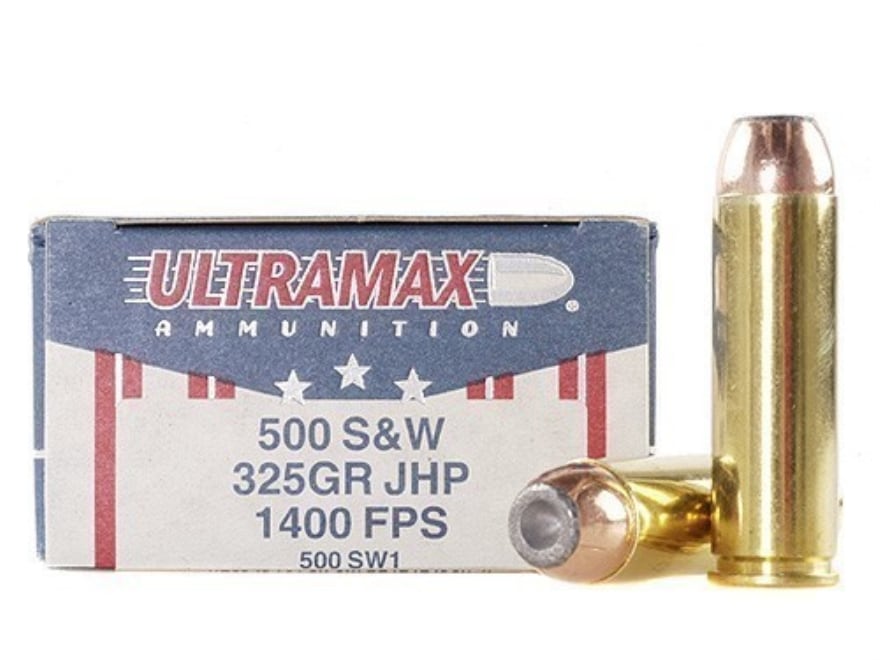 Ultramax 500 S&W Mag Ammo 325 Grain Jacketed Hollow Point Box of 20