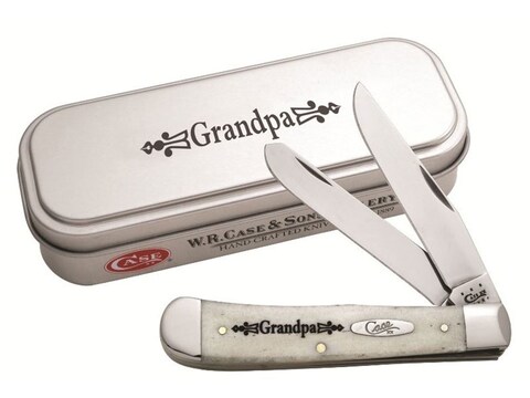 Case Grandpa Trapper Folding Pocket Knife 2-Blade Clip Spey Points SS