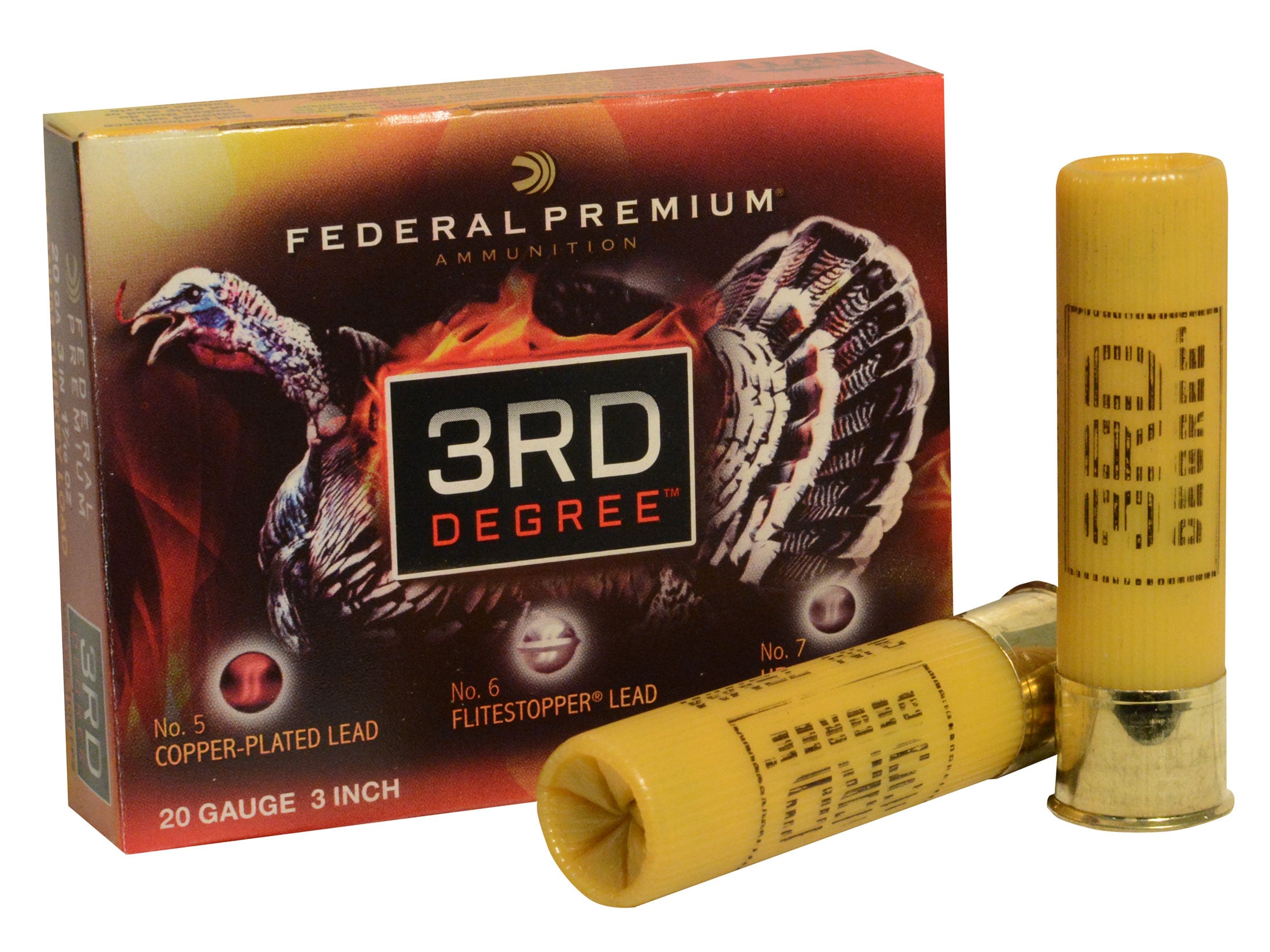 Federal Premium 3rd Degree Turkey 20 Ga Ammo 3 #5, #6, #7 Lead Shot