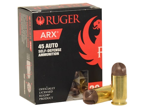 Ruger Self Defense Ammo 45 ACP 118 Grain Frangible PolyCase ARX