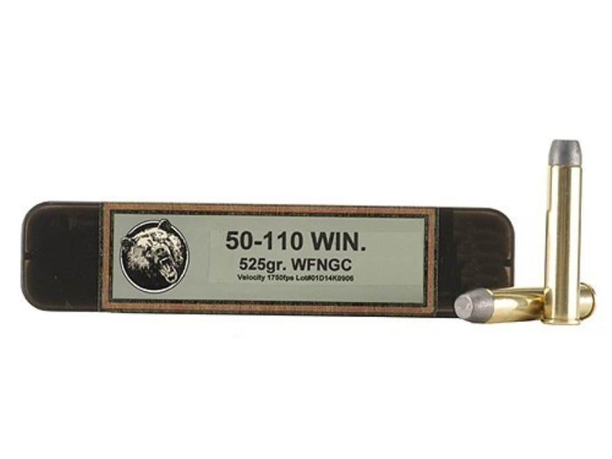 Grizzly Ammo 50-110 WCF +P 525 Grain Cast Performance Lead Wide Flat