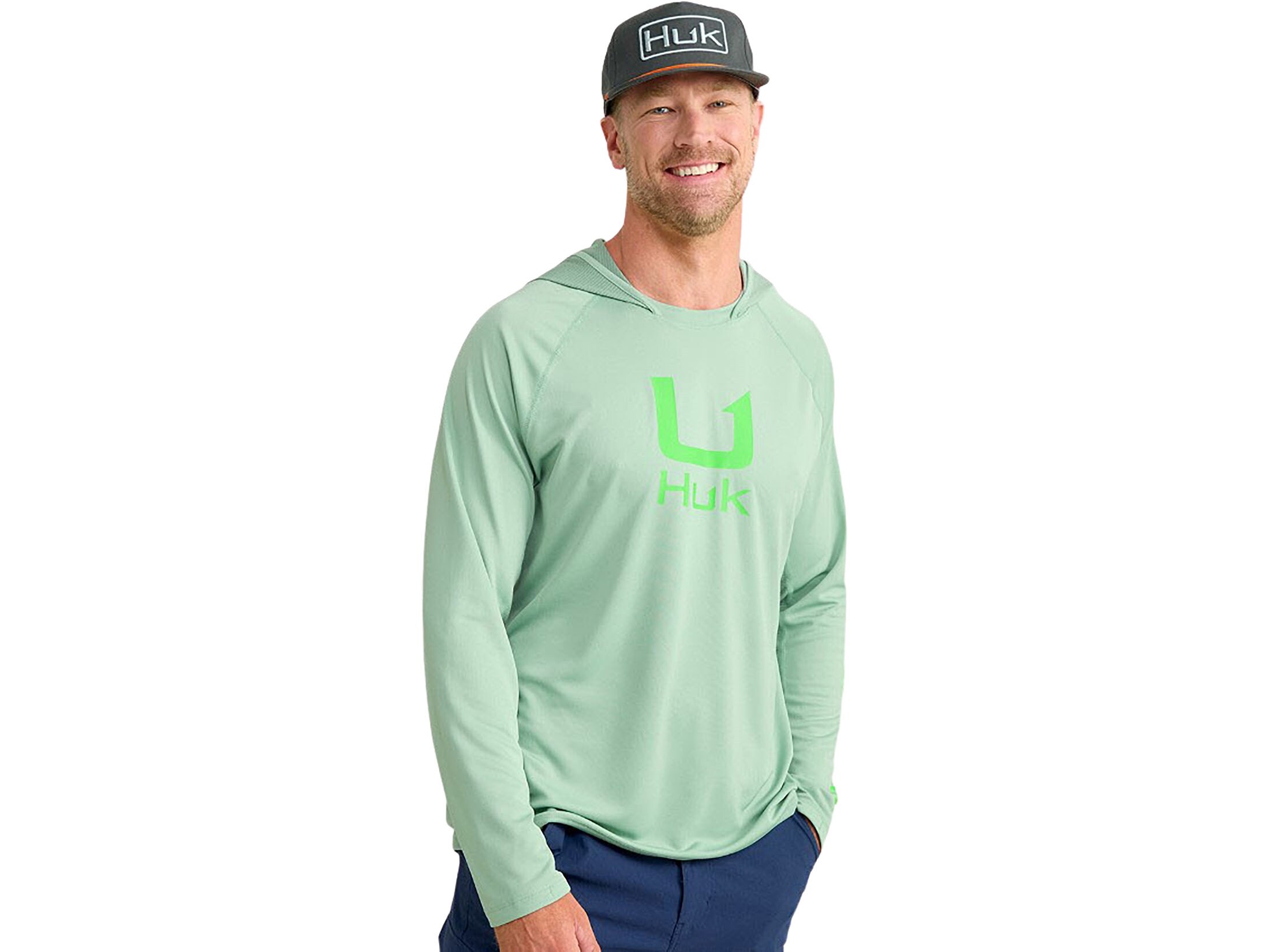Huk Men's Icon Hoodie Fog Green Medium