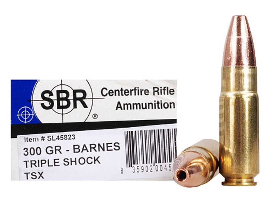 SBR Ammo 458 SOCOM 300 Grain Barnes Triple-Shock X Bullet Hollow Point