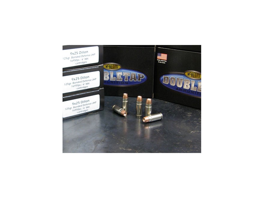 DoubleTap 9x25mm Dillon Ammo 125 Grain Bonded Jacketed Hollow Point