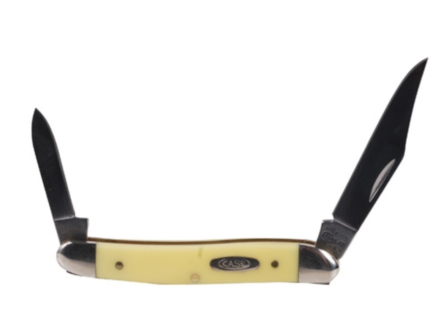 Case Pen Folding Knife Pen Clip Chrome Vanadium Blades Yellow Delrin