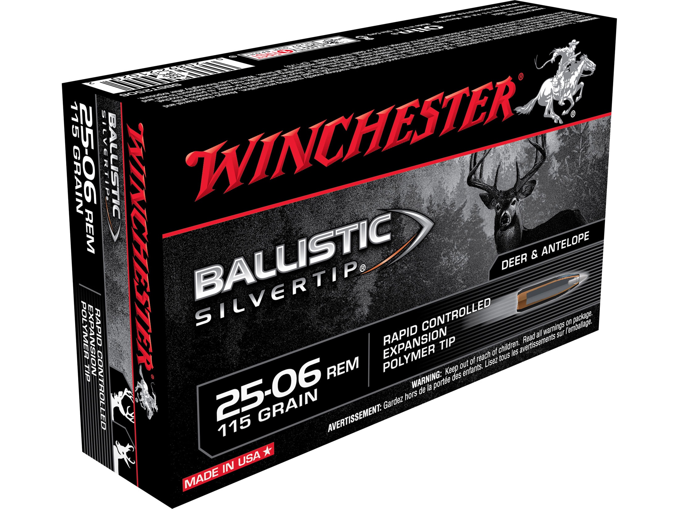 Winchester Ballistic Silvertip 25-06 Remington Ammo 115 Grain Polymer