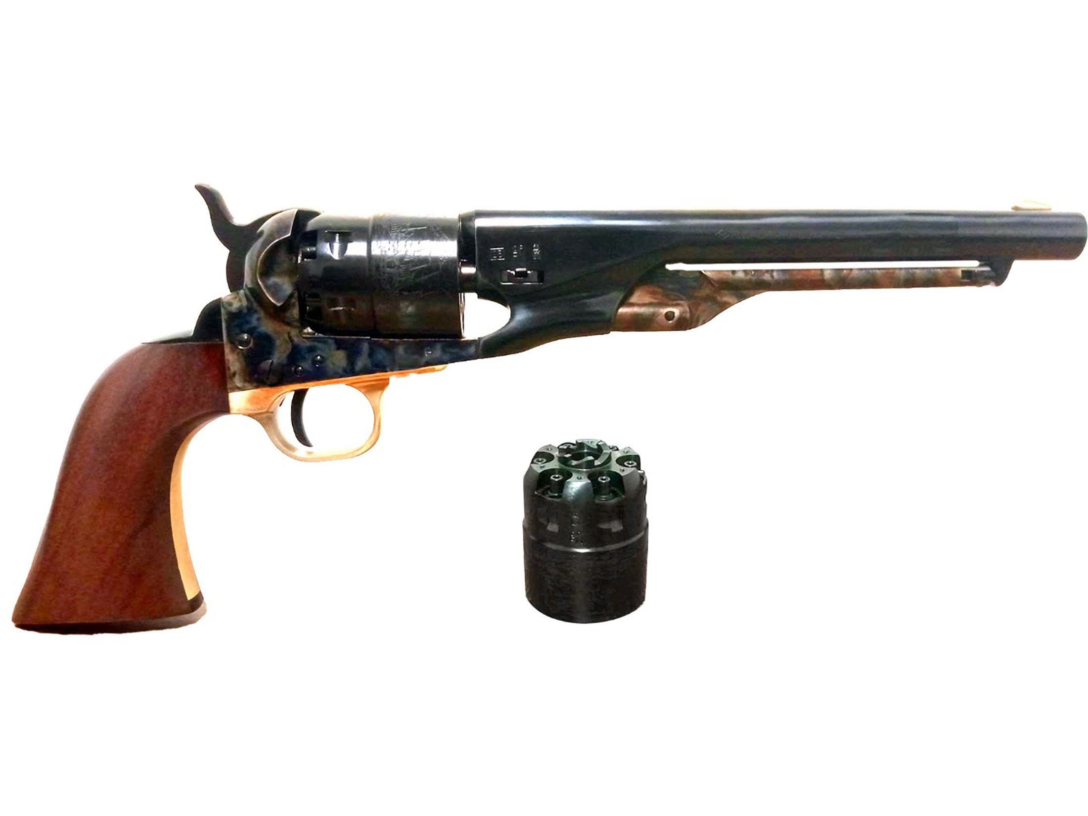 Pietta 1860 Army Black Powder Revolver 44 Cal 8 Blued Barrel Case