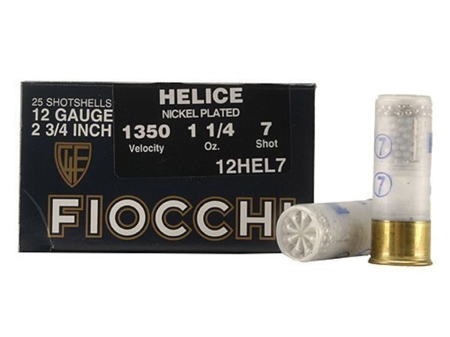 Fiocchi Helice Target Ammo 12 Ga 2-3/4 1-1/4oz #7 Nickel Plated Shot