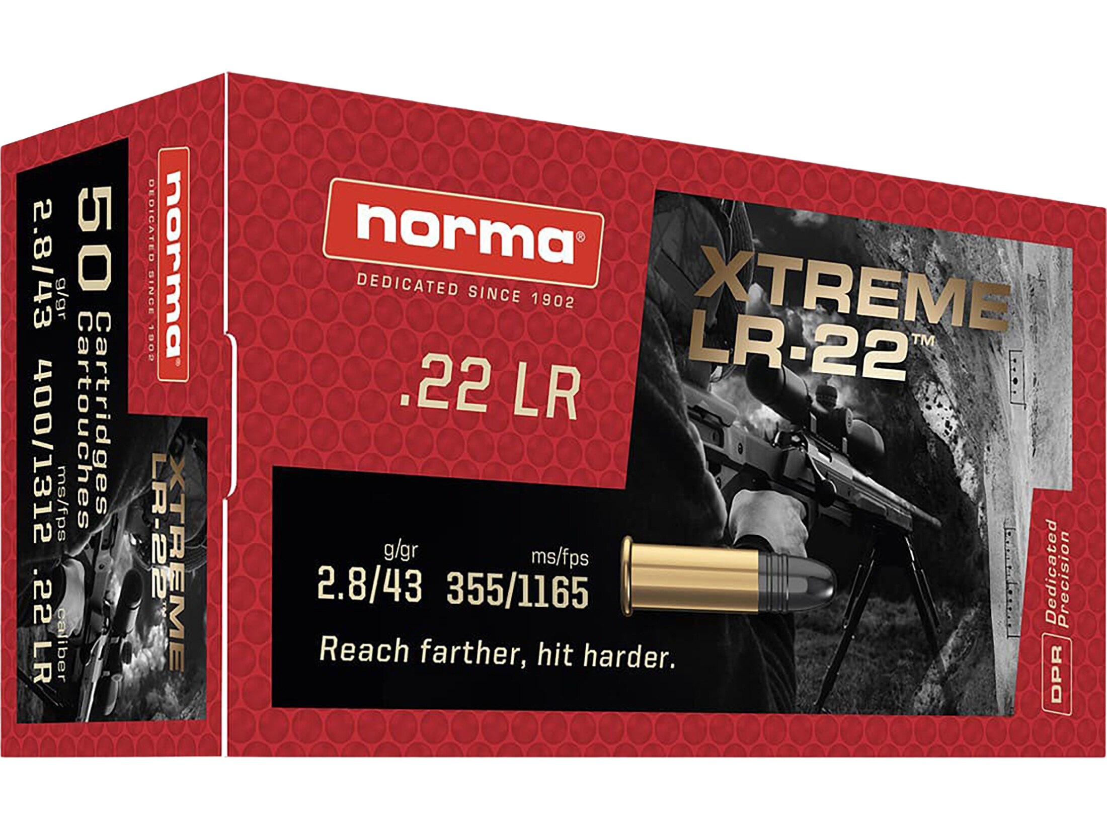 Norma Xtreme Long Range 22 Long Rifle Ammo 43 Grain Round Nose Box of