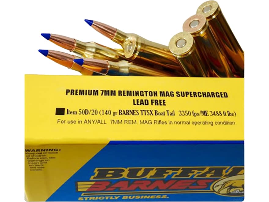 Buffalo Bore Supercharged 7mm Remington Mag Ammo 140 Grain Barnes TTSX