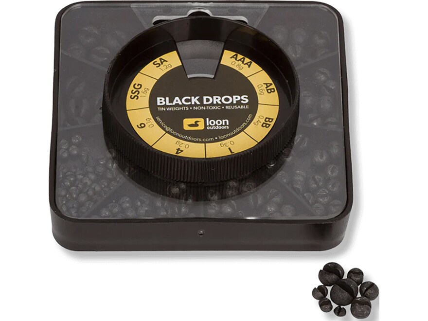 Loon Tin Drops Split Shot Assortment 8 Sizes Black