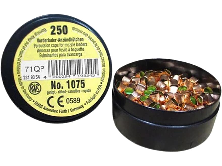 RWS 1075 Percussion Caps #11 Box of 2500 (10 Cans of 250)