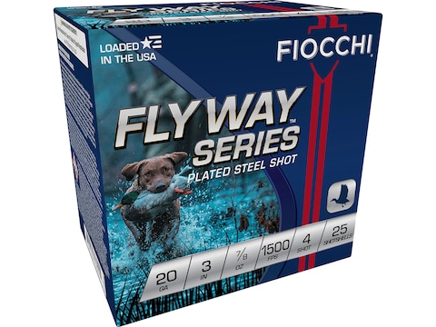 Fiocchi Speed Steel Ammo 20 Ga 3 7/8oz #4 Non-Toxic Steel Shot Box of
