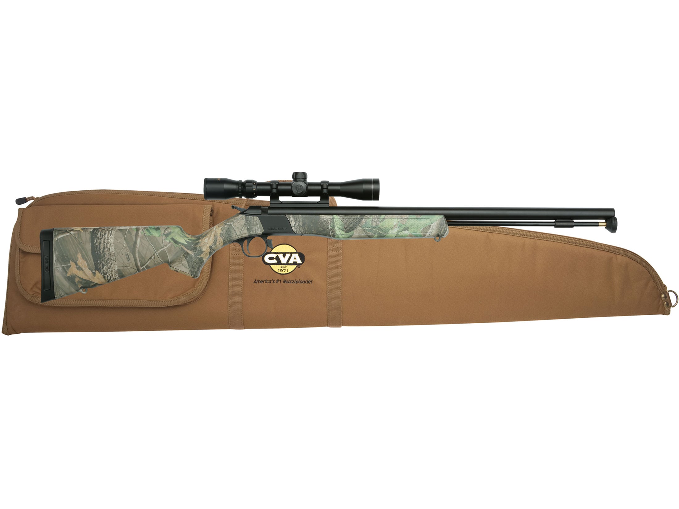 CVA Wolf Muzzleloading Rifle KonuShot 3-9x32mm Scope 50 Cal 24 Nitride