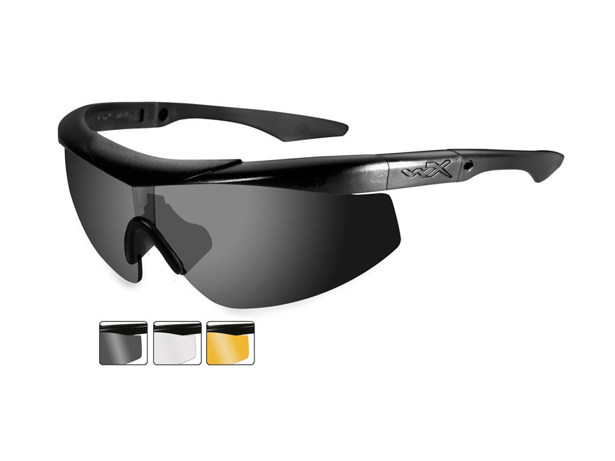 Wiley X WX Talon Sunglasses Matte Black Frame Smoke Gray, Clear Light