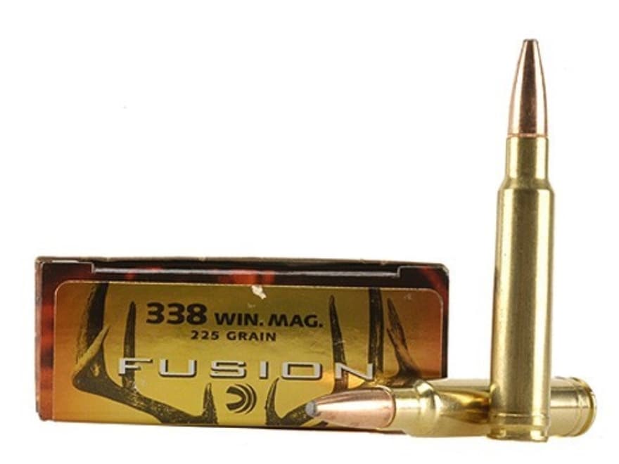 Federal Fusion 338 Winchester Mag Ammo 225 Grain Bonded Round Nose