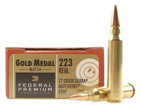 Federal Premium Gold Medal Ammo 223 Remington 77 Grain Sierra