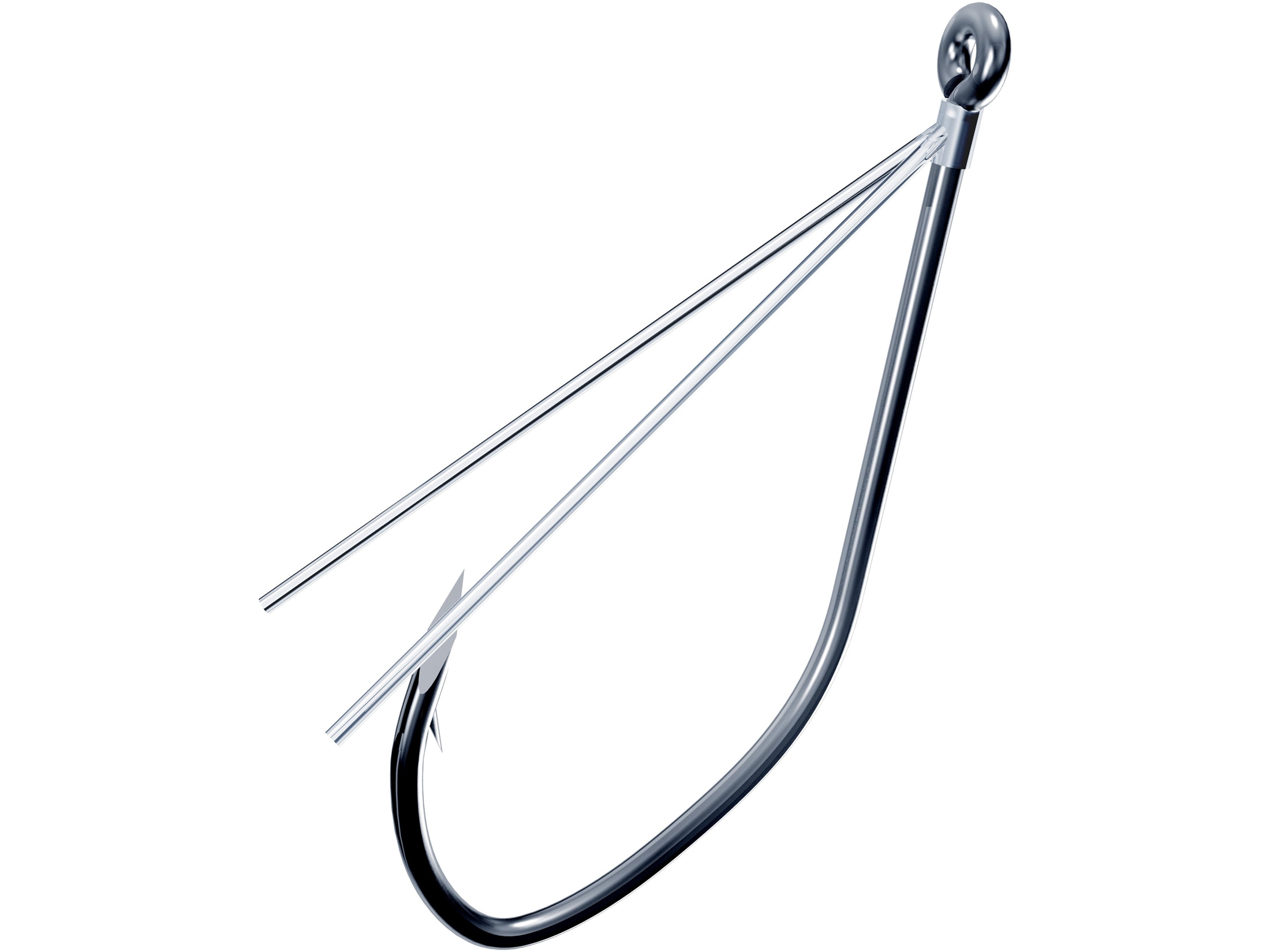 Eagle Claw Trokar Weedless Finesse Hook Hook #4/0 Platinum Black 6PK